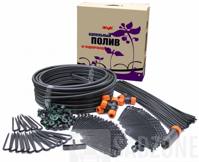 Капельный полив "Жук" от водопровода, 30 растений