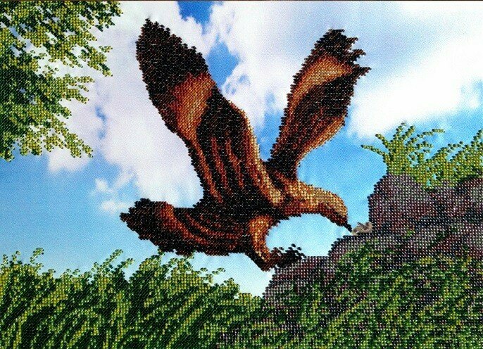 Набор для вышивания FeDi #КВ617 Орёл, Вышивка бисером, 38 х 27 см