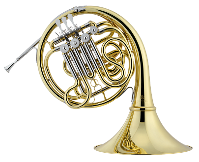 Jupiter JHR1100DQ Валторна F/Bb, двойная, 4-х вентильная, мензура 12 мм, съемный раструб 302 мм, привод вентилей - механический, лакированная, облегченный кейс JKC-HR66FU