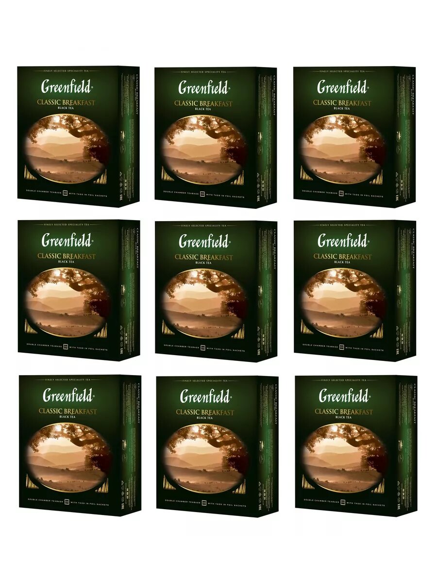 Чай черный Classic Breakfast, в пакетиках, 100 шт 9шт (уп)