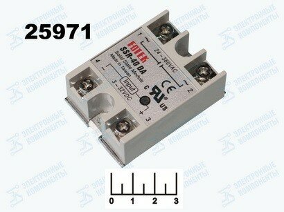 Оптореле 3-32VDC 40A/24-380VAC SSR-40DA