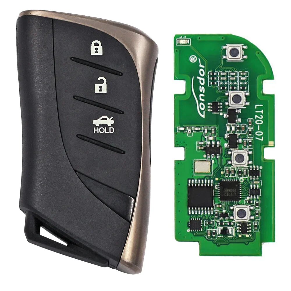 Умный ключ Lonsdor LT20-07 312/314,3 МГц 433,58/434,42 МГц с чипом 8А для Lexus ES300h ES200 LS500 LS500H плата 0440 pcb with 3B shell