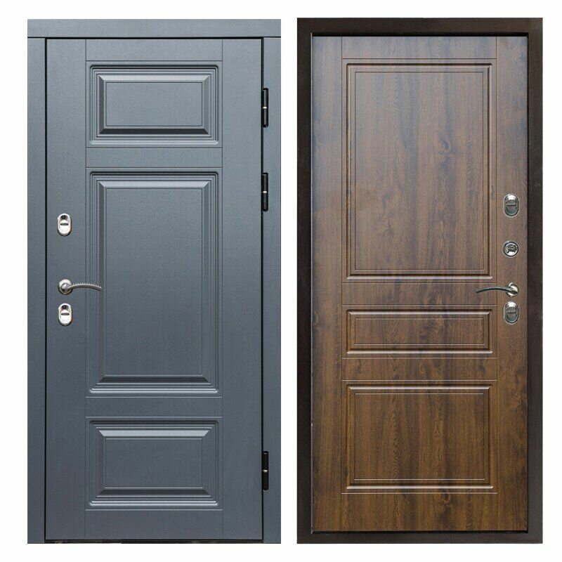 Дверь входная металлическая с терморазрывом Сибирь термо премиум Классика дуб Paputin's Doors 960 х 2050 мм Левая