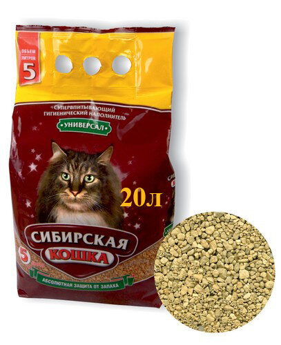 Сибирская кошка Универсал: Впитывающий наполнитель (цеолит), 11.1кг 11.1 кг