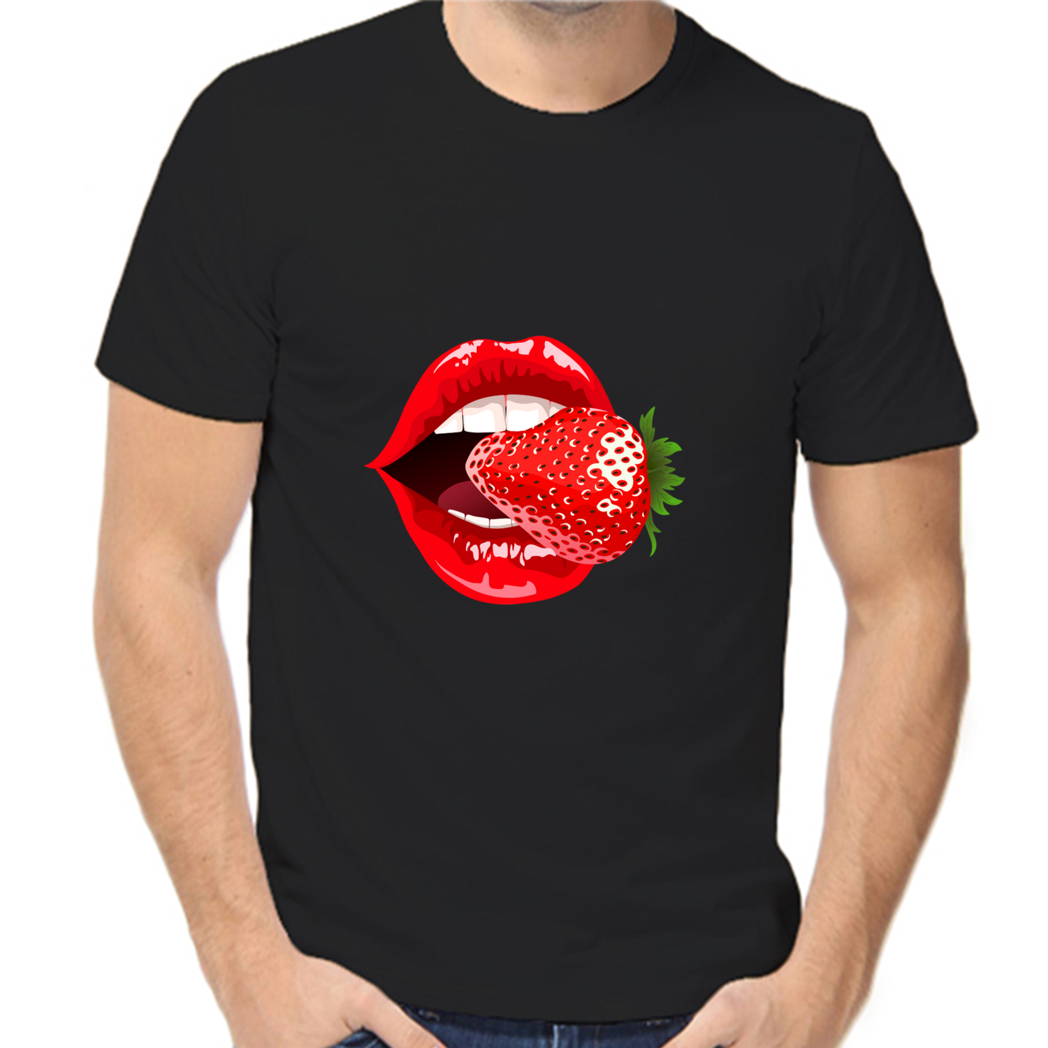 Футболка с губами и языком