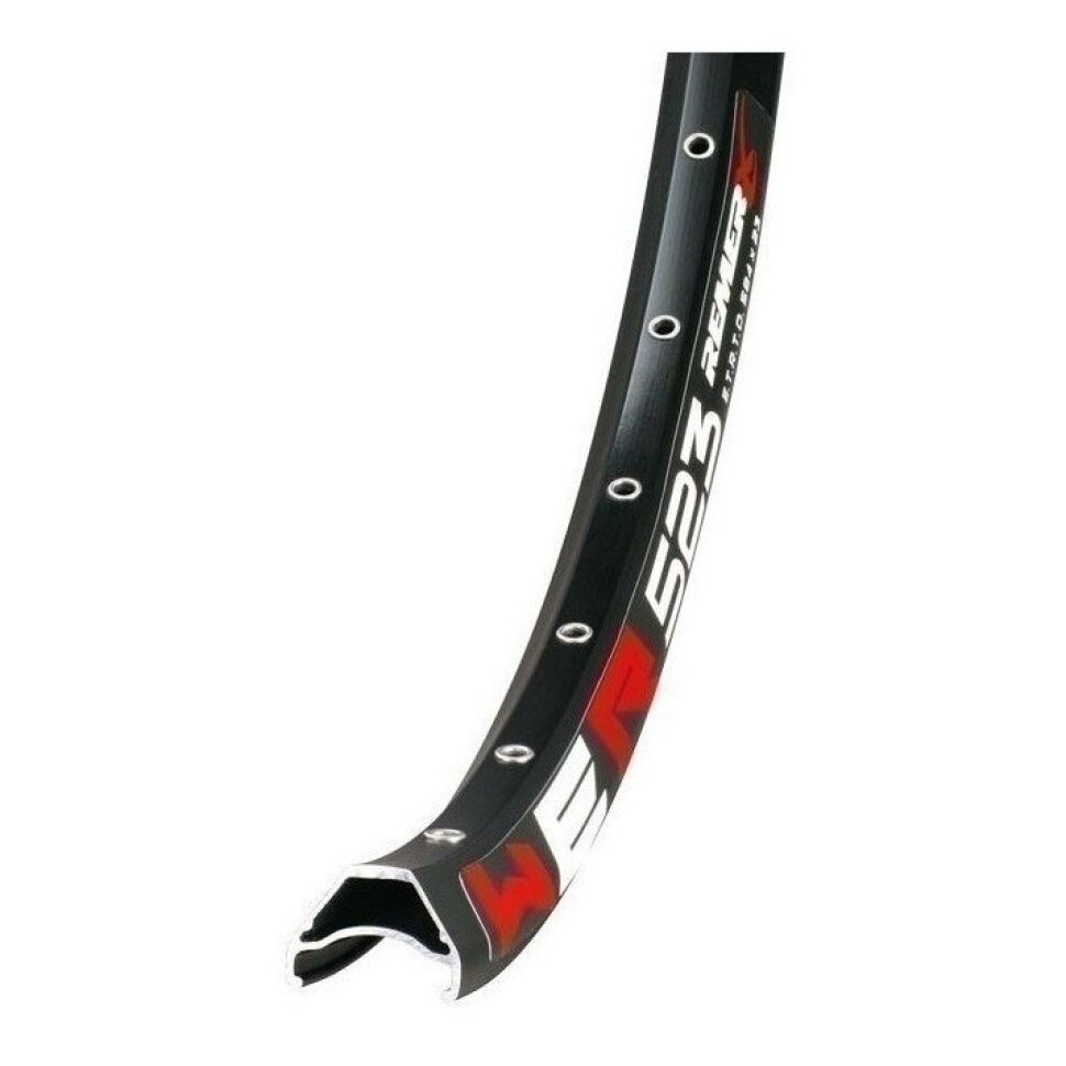Обод 29” Remerx, “WER 523”, 622x23, 32 спицы, a/v, 578 гр, двойной, пистонированный, с индикатором износа, черный.