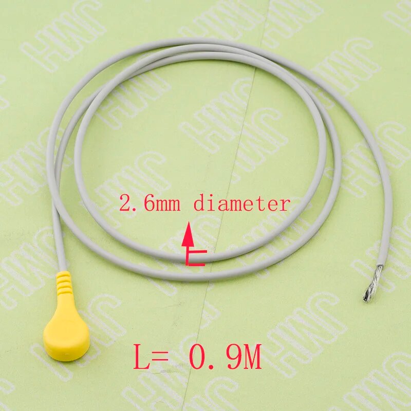 ЭКГ кабель WC01 4.0 мм 0.9m Yellow Button