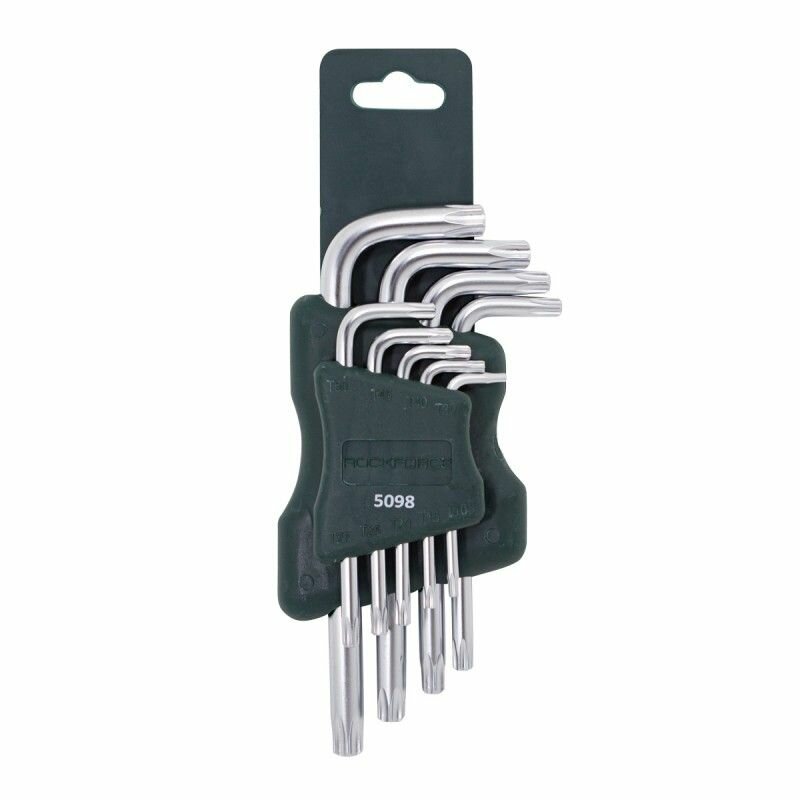 Набор ключей Г-образных TORX 9 предметов ROCKFORCE, в держателе