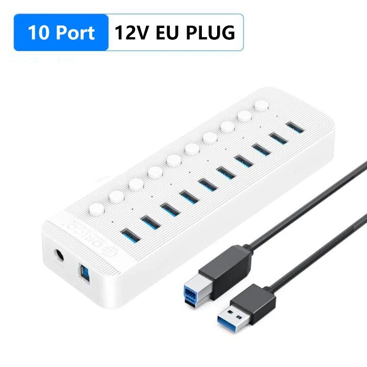 USB-концентратор ORICO 16 портов White 10 Port EU
