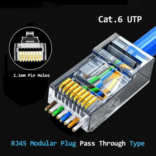 ZoeRax RJ45 проходные разъемы Cat5e Cat6 UTP Cat6 -1.1mm