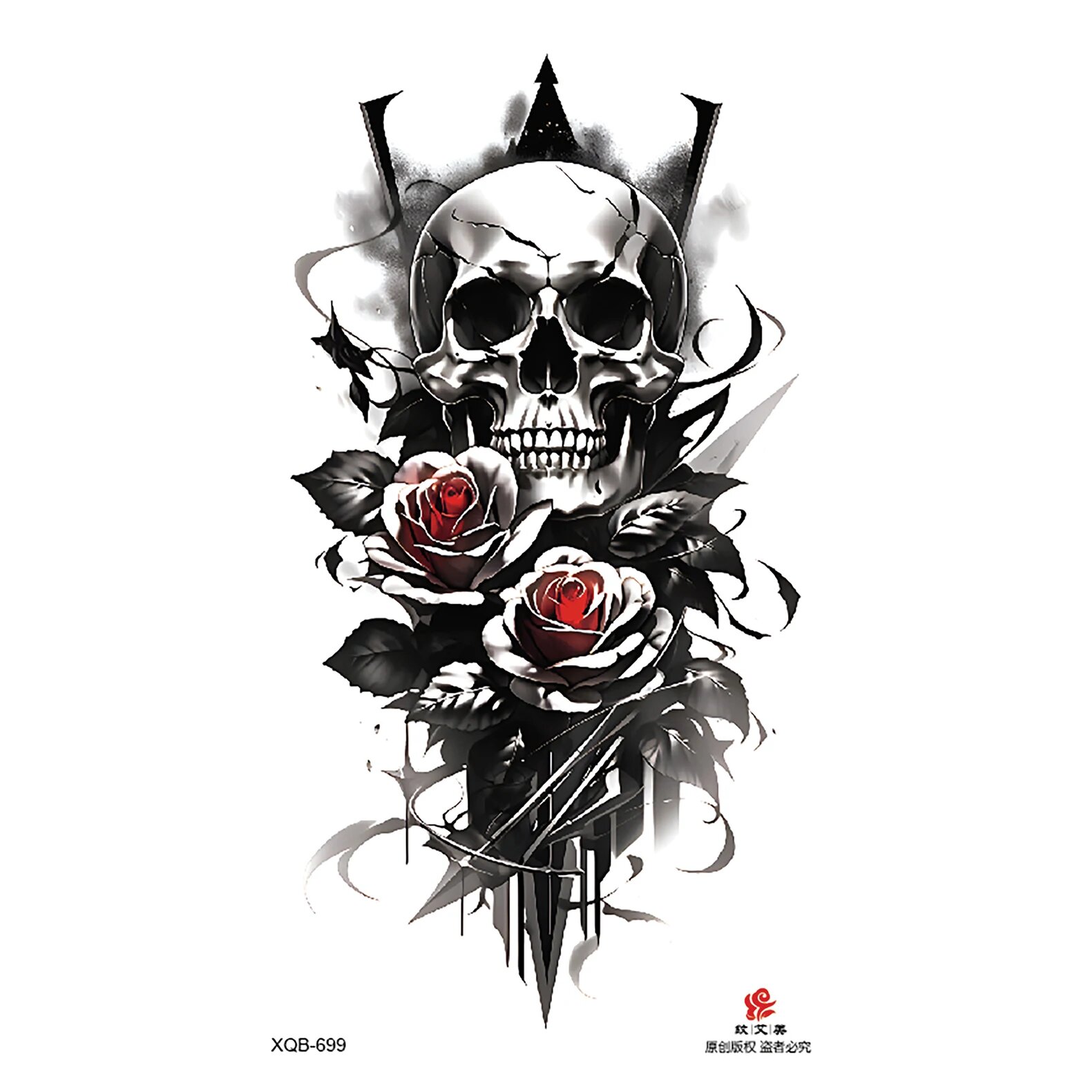 Тигр король цветок поддельные женские татуировки водостойкая временная наклейка флэш животное лиса волк часы рука искусство красота тотем сексуальная краска 26-QXQB-699