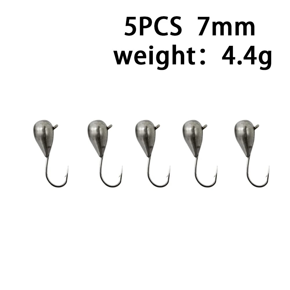 Вольфрамовые зимние блесны для подледной рыбалки 7mm 5PCS