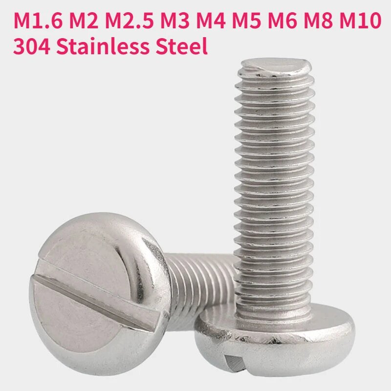 Нержавеющие винты GB67 шлицевые с круглой головкой M1.6 M2 M2.5 M3 M4 M5 M6 M8 M10 M2 -30pcs, 12mm