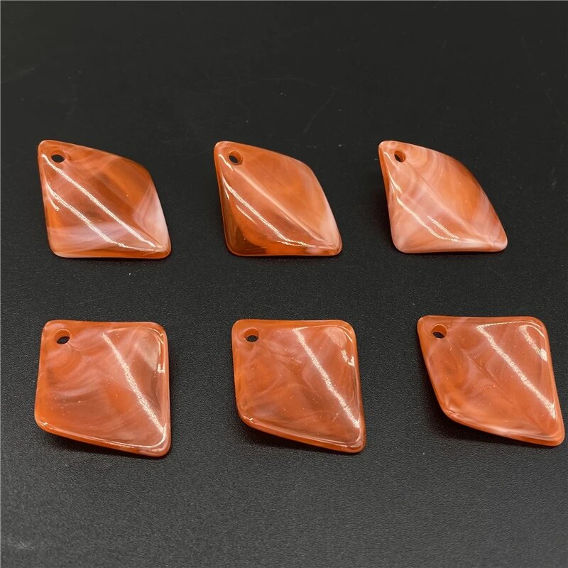 Акриловые бусины 23х30 мм, набор из 10 штук Оранжевый, Orange