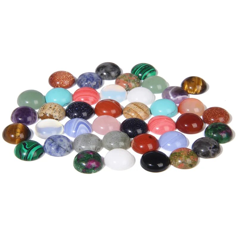 Кабошон из натурального камня 4-14 мм, бусины из агата, нефрита, камеи, с плоским основанием, для изготовления ювелирных изделий, колец, серег, ожерелий, «сделай сам», 5 шт.