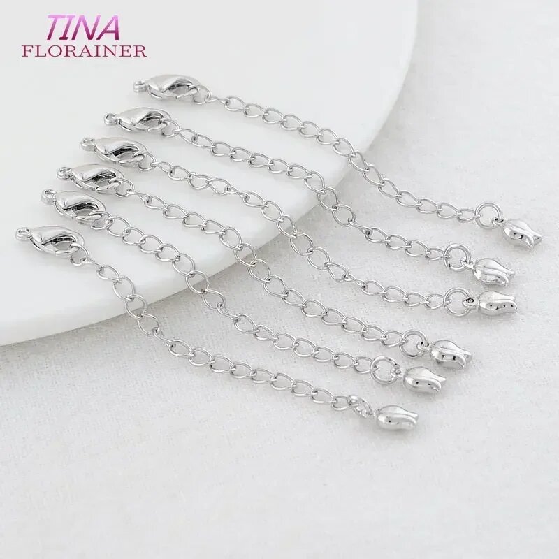 6 шт, медная удлинительная цепочка золотого цвета 14 карат Florainer Tina с Style 18