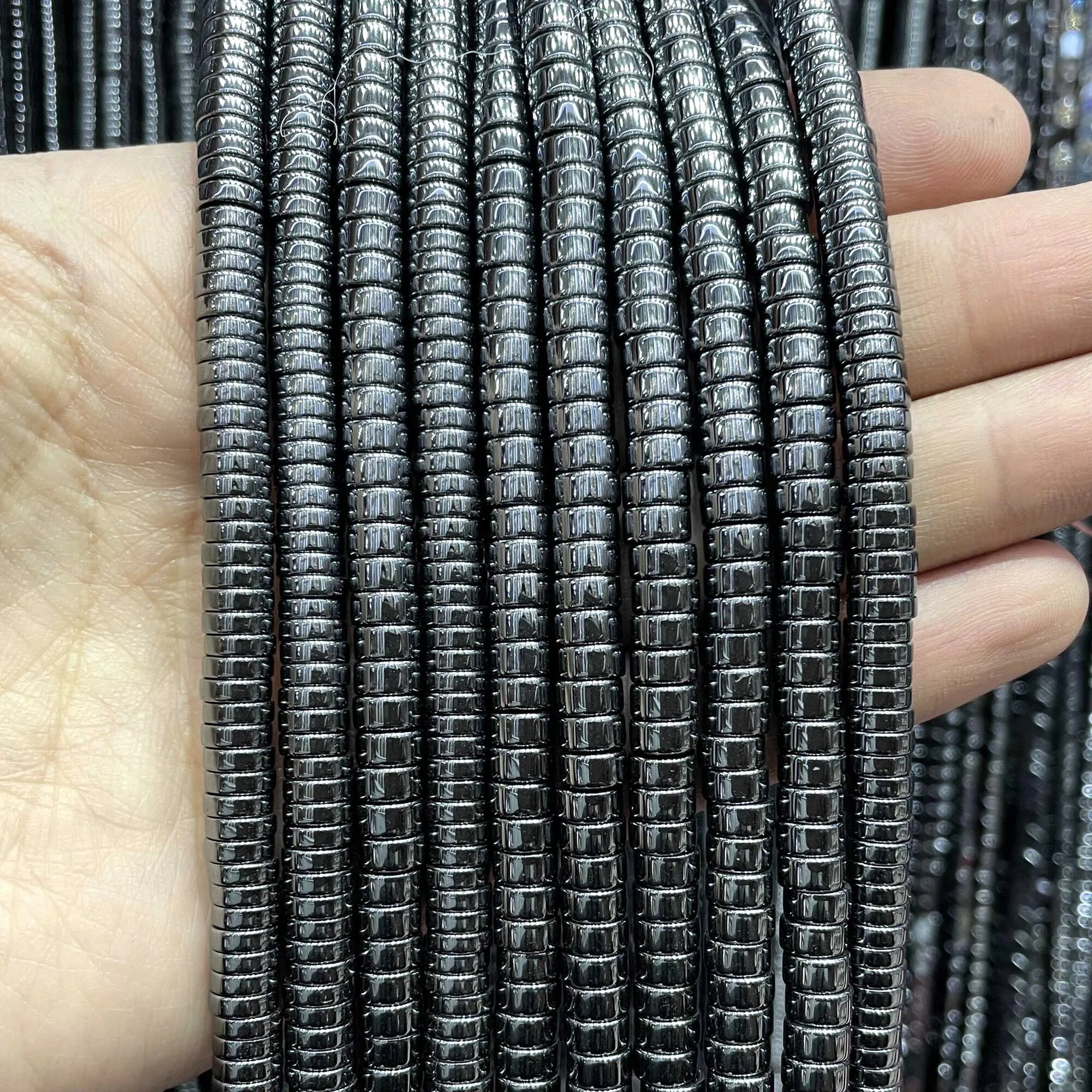 Бусины Hematite круглые плоские SYSRXLR