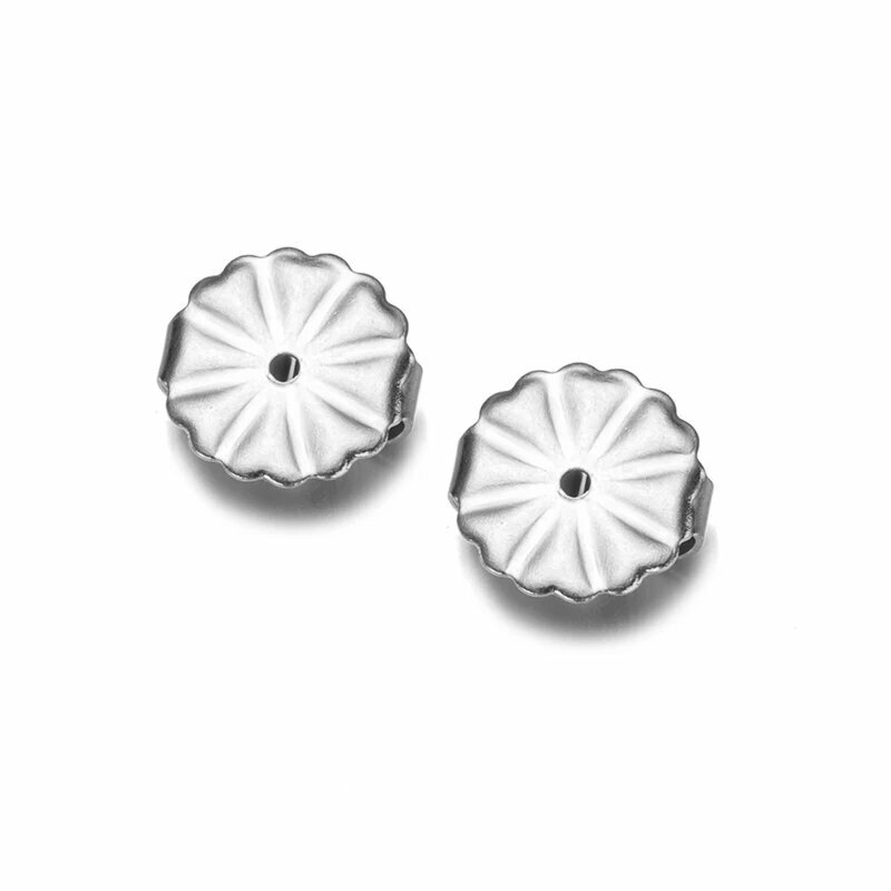 Белые застежки для сережек-гвоздиков Silver1 20шт