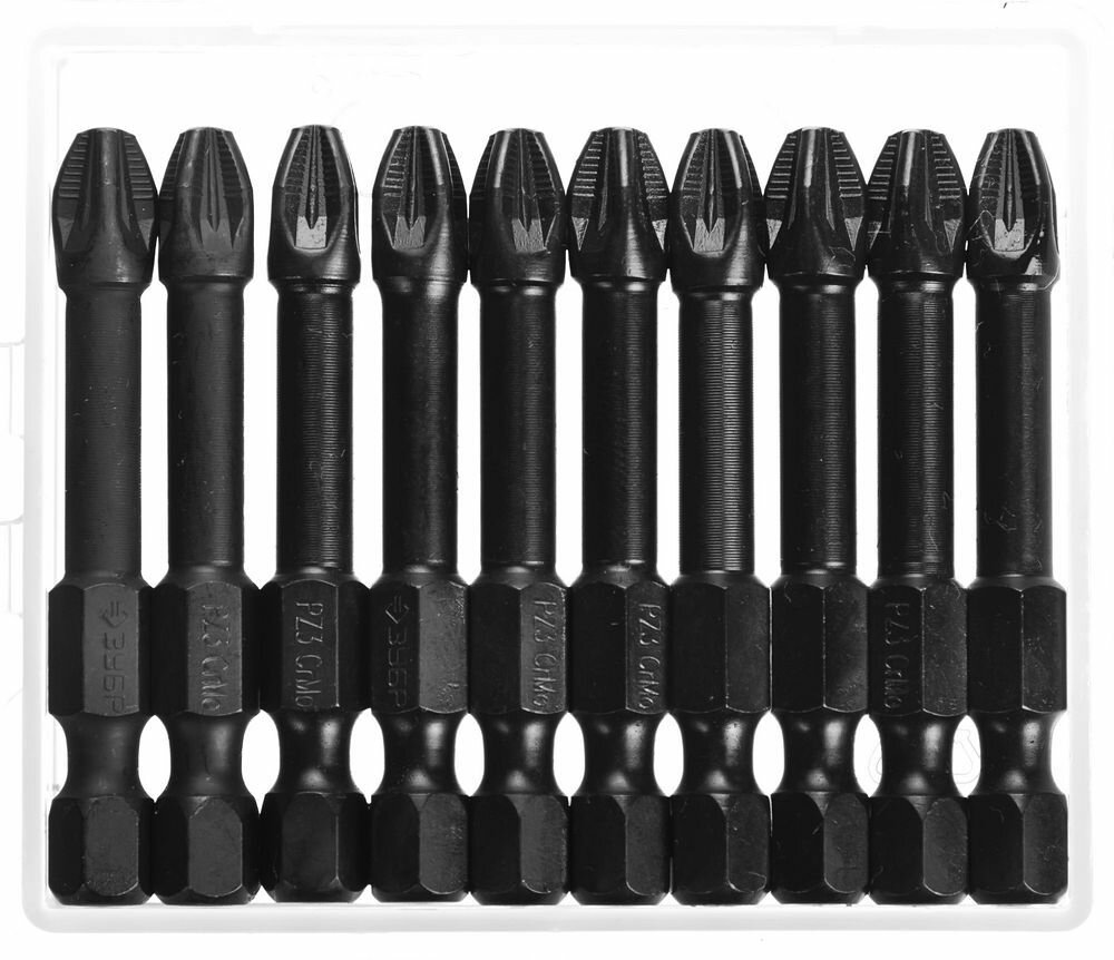 Ударные биты ЗУБР PZ3, 10 штук, 50 мм, профессиональные 26023-3-50-S10