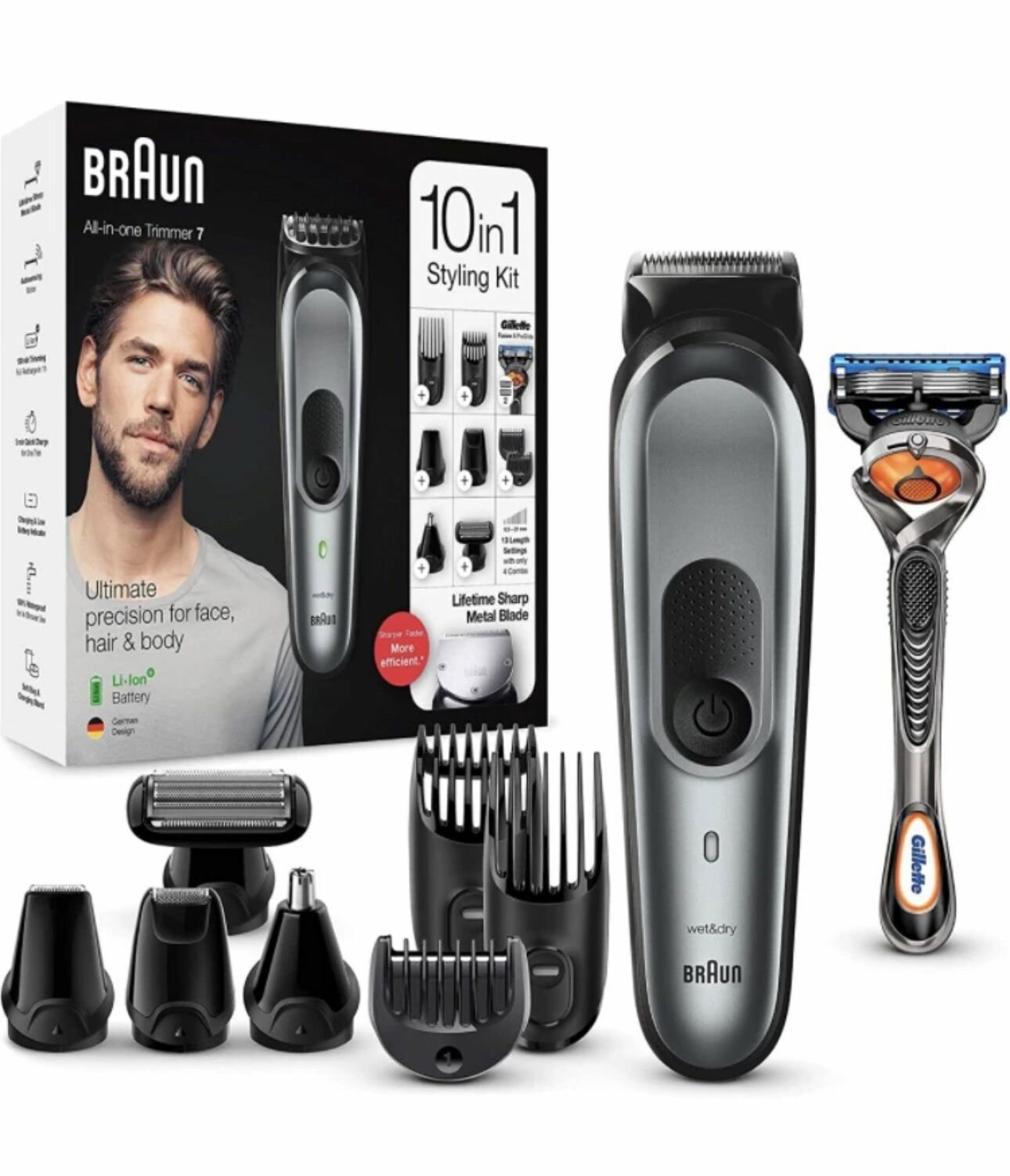 Braun Триммер для бороды и усов MGK7221, кол-во насадок 9