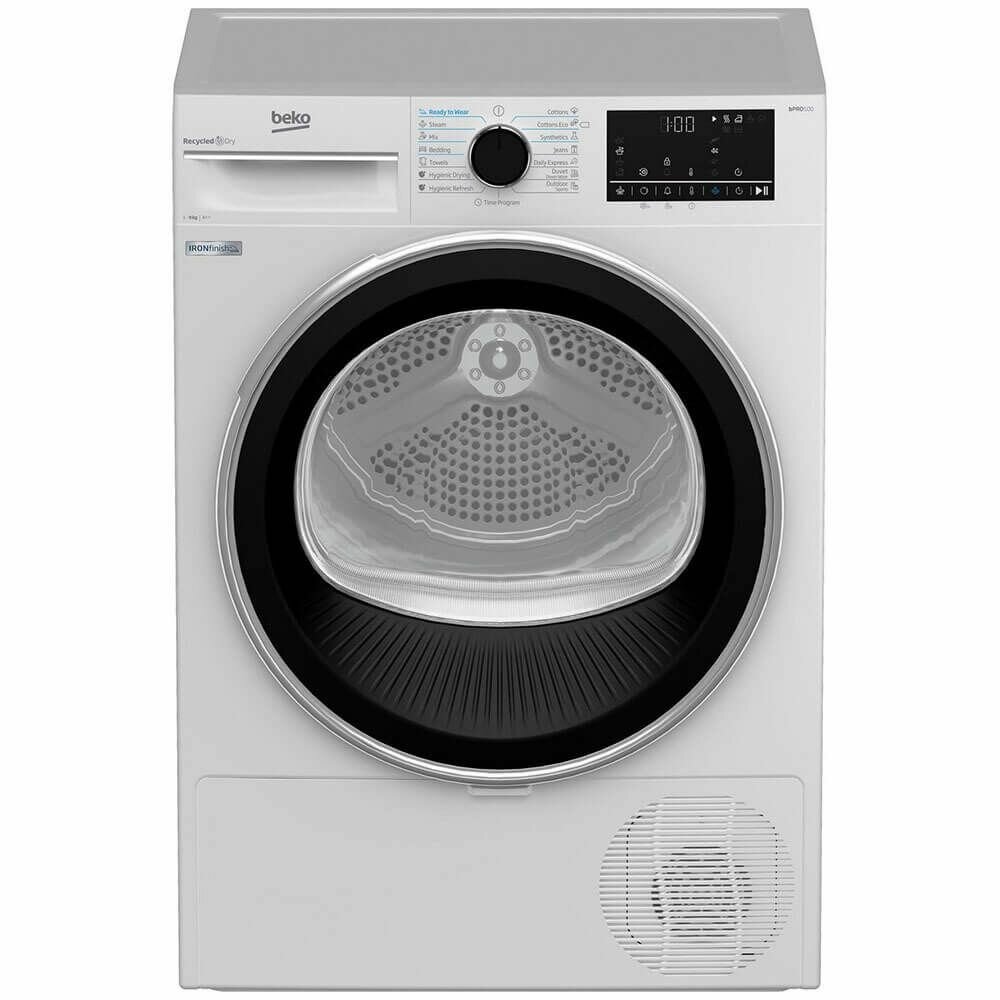 Сушильная машина Beko B5T69233, конденсационная, фронтальная загрузка, 9 кг, 15 режимов