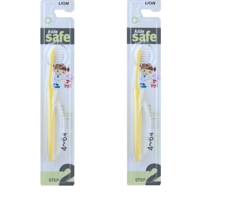 CJ Lion Kids safe Детская зубная щетка 4-6 лет, 2 шт