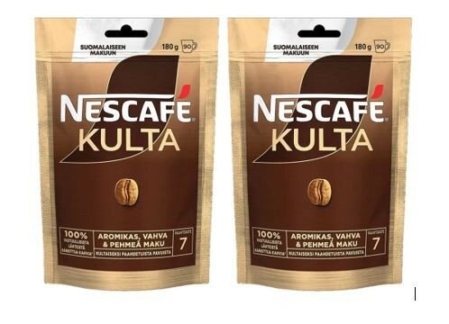 Кофе растворимый сублимированный Nescafe Kulta 180 грамм в пакете, 2 штуки
