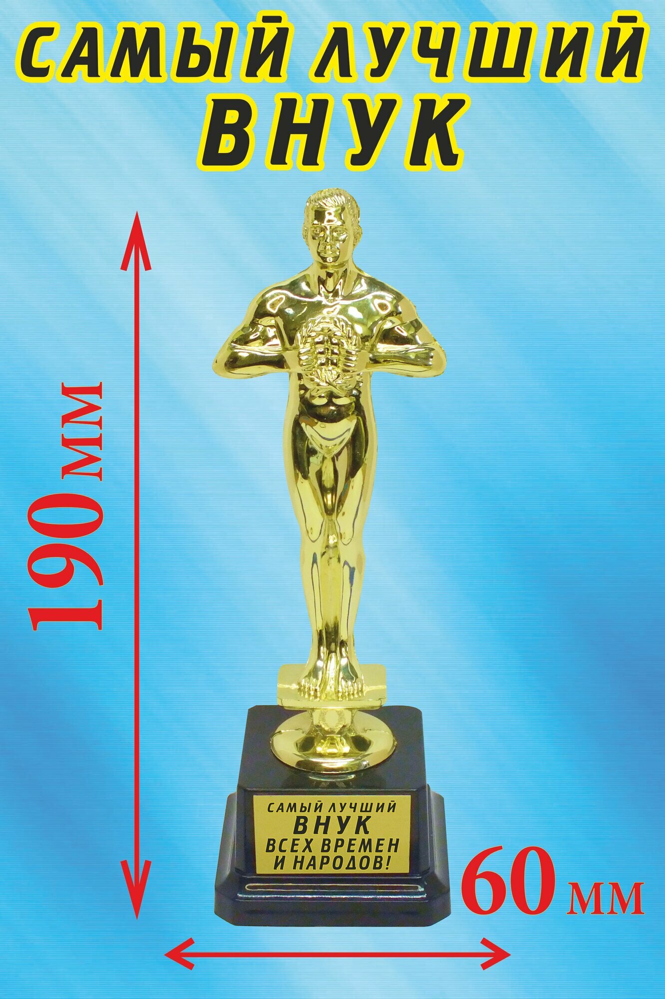 Кубок подарочный Оскар " Самый лучший внук ".