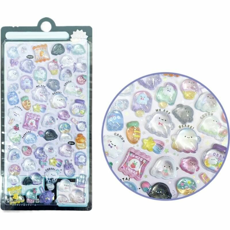 Наклейки 3D объемные для детей, картинки животные и сладости, декор для телефона