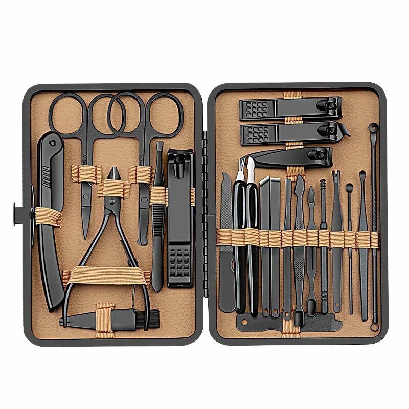 Набор для маникюра и педикюра Ouriner 24 PCS SET, коричневый