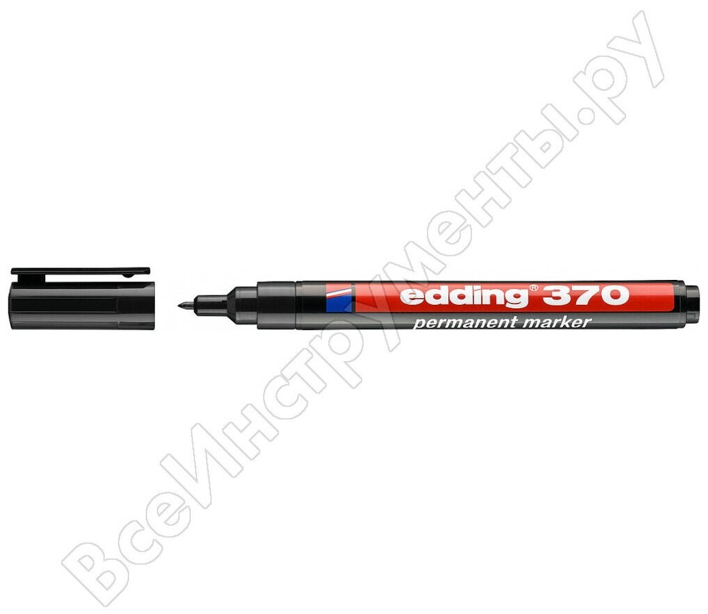 Перманентный маркер Edding 1 мм Черный, E-370/1, пластиковая
