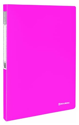 Папка 20 вкладышей BRAUBERG "Neon", 16 мм, неоновая розовая, 700 мкм, 227450