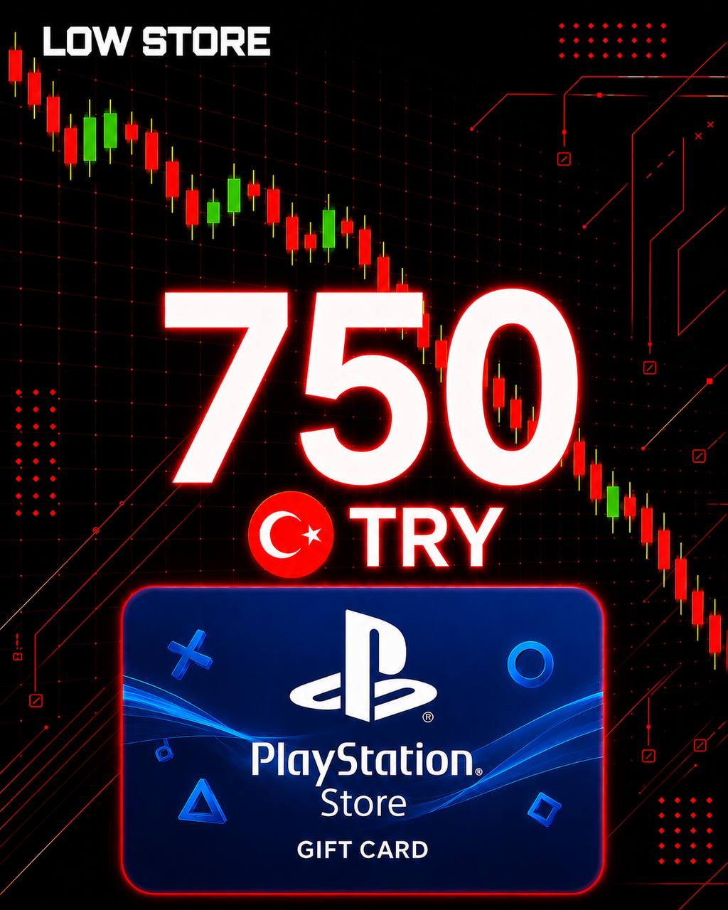 PlayStation Gift Card 750 TRY — Турция, цифровой код пополнения PlayStation Store