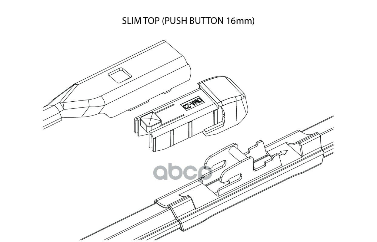 Адаптер щетки стеклоочистителя Slim Top (PUSH BUTTON) 16мм комплект (2шт.) OSAWA арт. OMA23