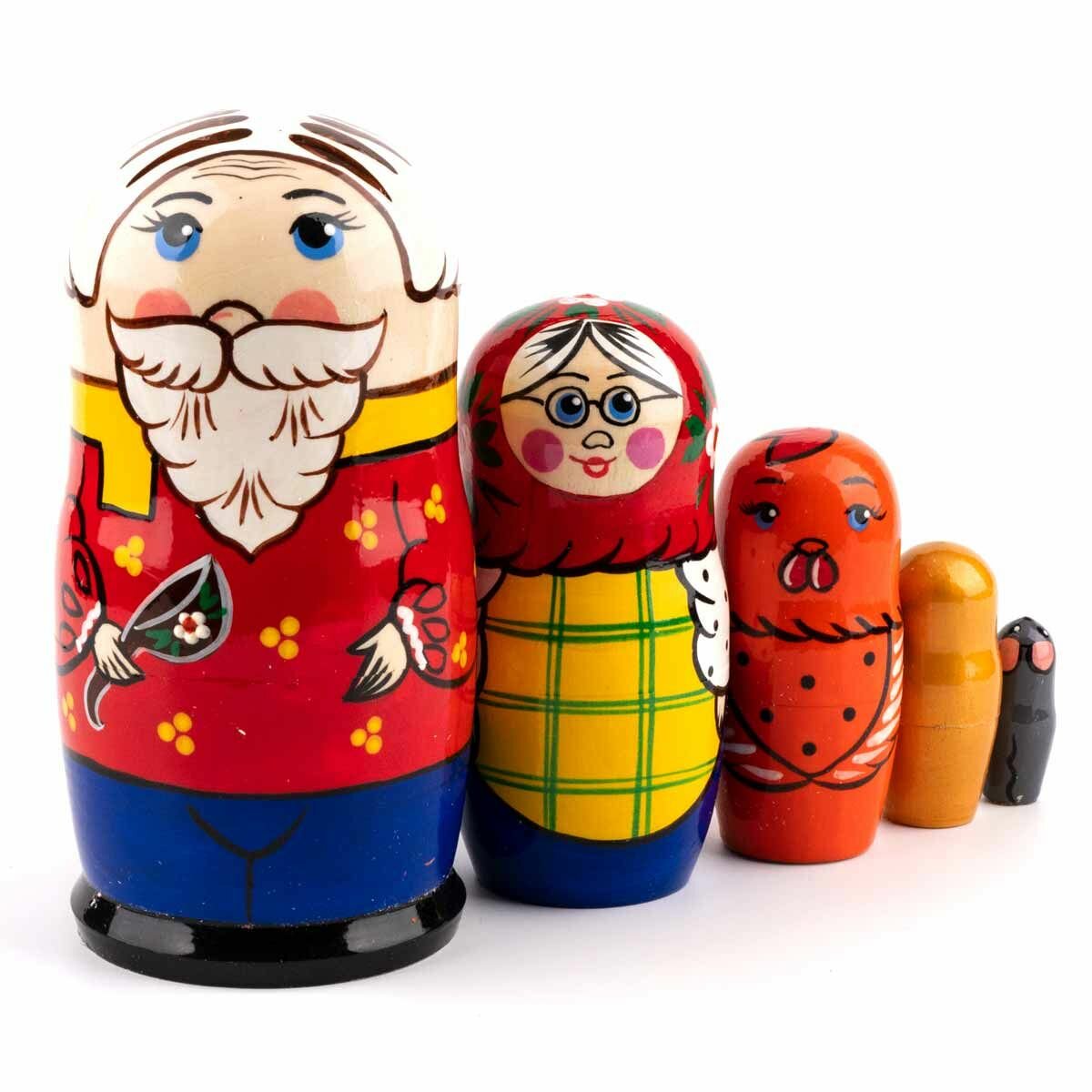 Матрёшка традиционная 5 кукольная - Курочка Ряба, 14,5 см