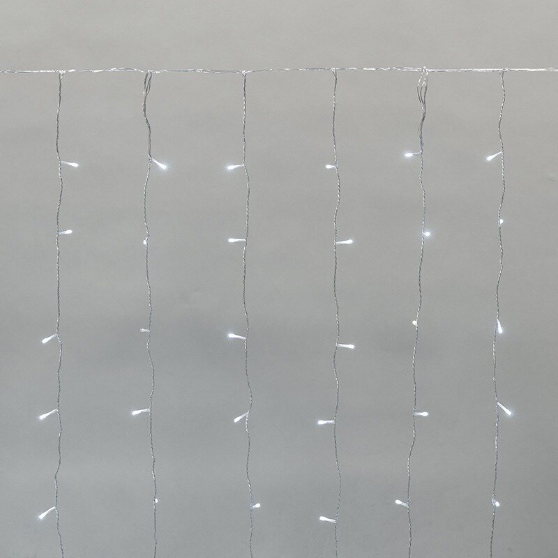 Neon-Night Гирлянда Дождь светодиодный 2х3м, эффект мерцания, прозрачный провод, IP44, 230В, диоды белые, 300LED NEON-NIGHT