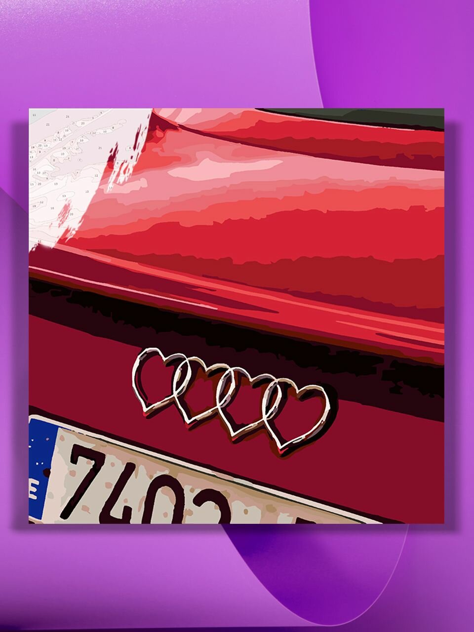 Картина по номерам на холсте Audi heart 2, 40 х 40 см