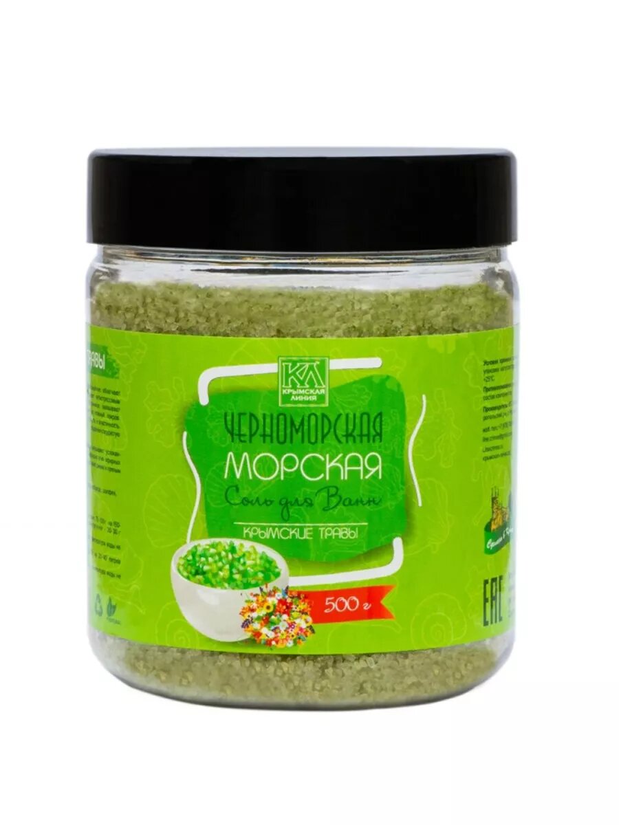 Соль морская для ванн "Крымские травы", 500г, Крымская Линия