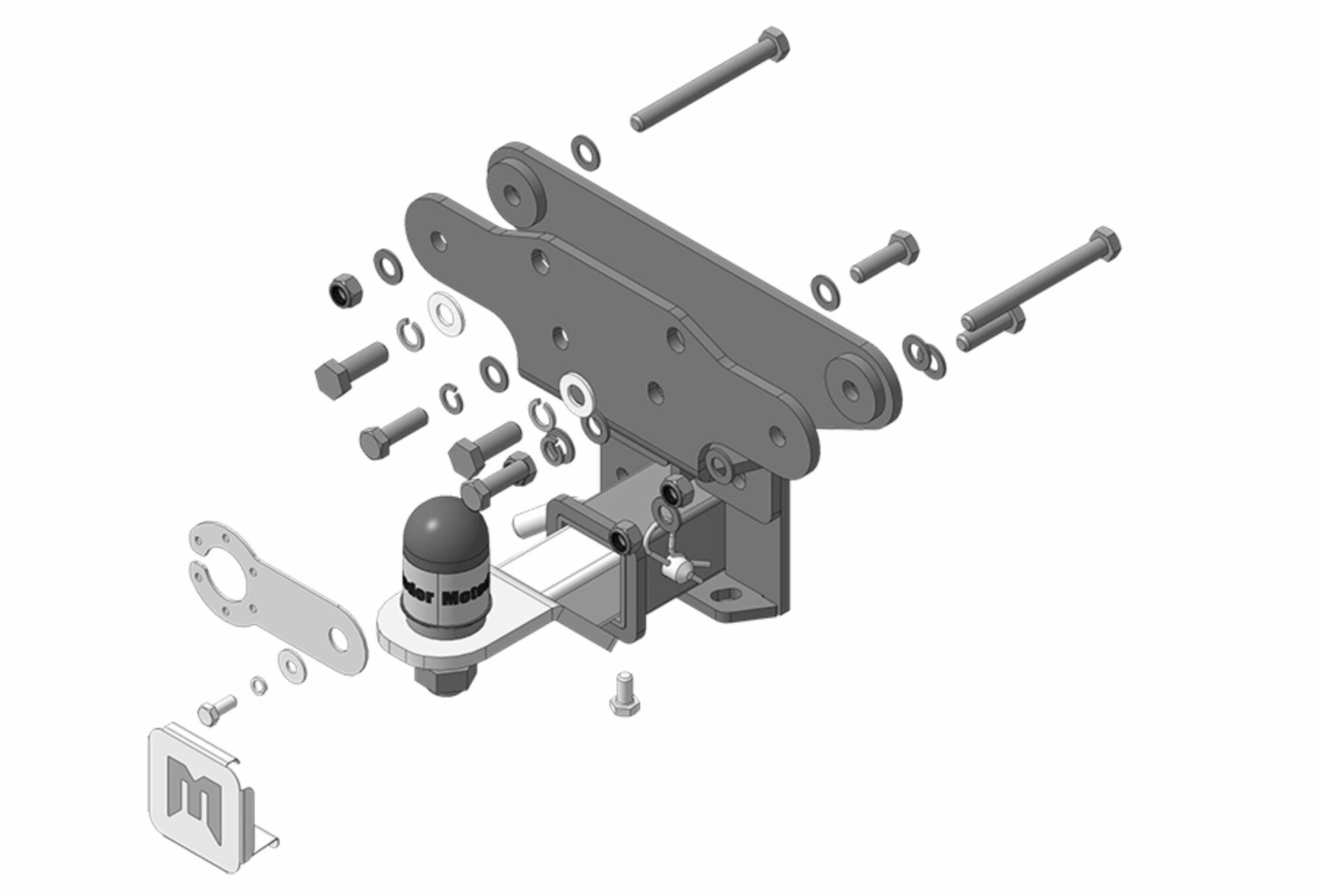 Фаркоп Motodor для Tank 500 c 2021-, (оцинкованный шар под квадрат) 93114-E
