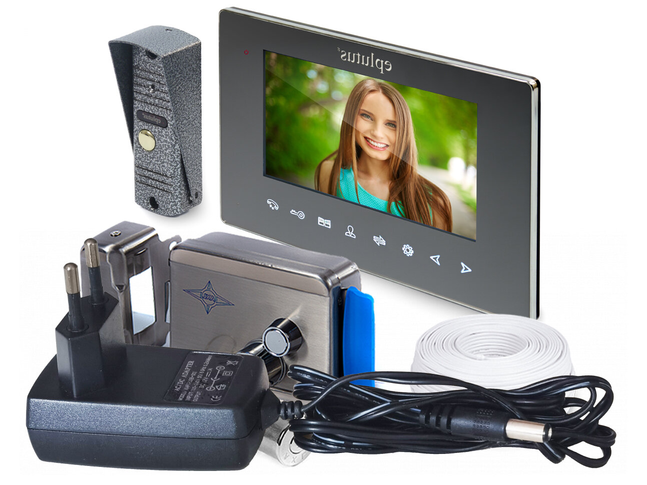 Комплект IP AHD Wi-Fi домофон и электромеханический замок EP-6814-LG (U55492MOK) и Anxing Lock-AX091 (замок с домофоном на дверь)