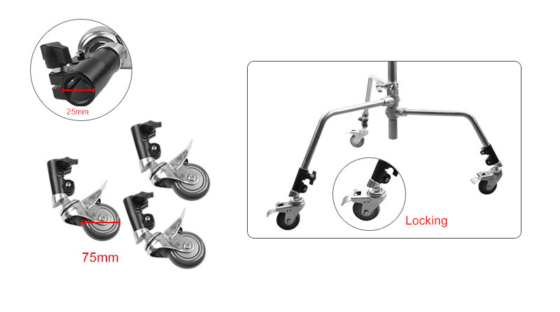 Ролики E-image EICS25W Wheels для C-stand — фото 1