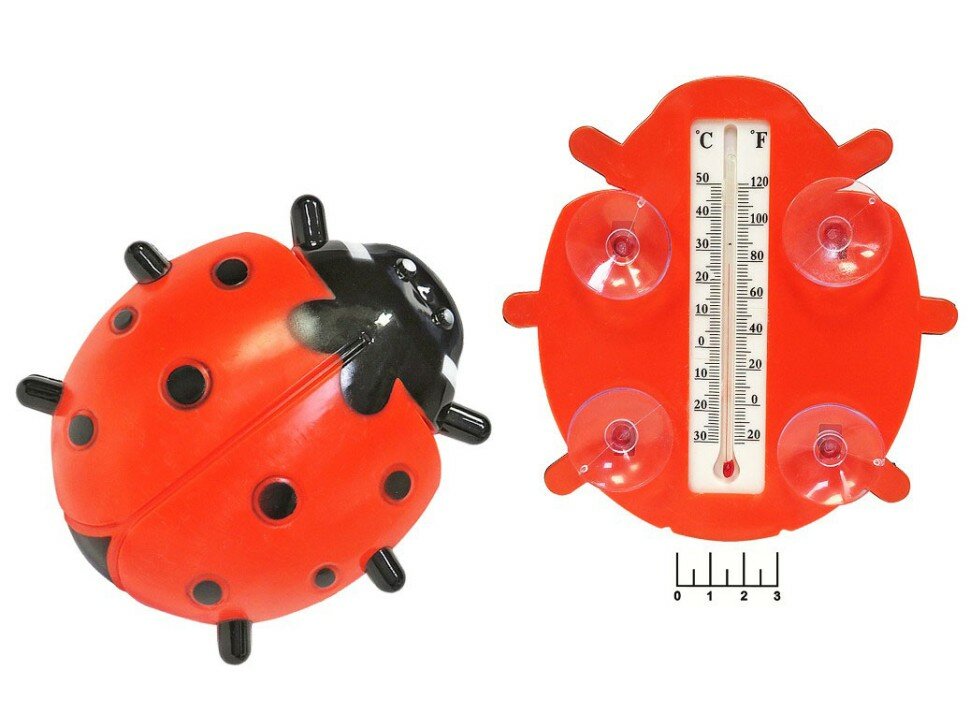 Термометр наружный на присосках (-30.+50C) "Божья коровка" ТБ-301