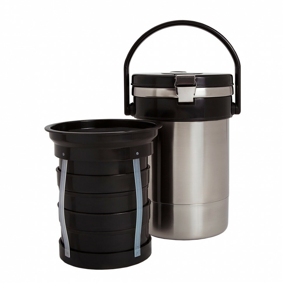 Амет Экспресс (1с494), Термос металлический, трехсекционный с пластмассовыми контейнерами 3*0,5л, г. Аша