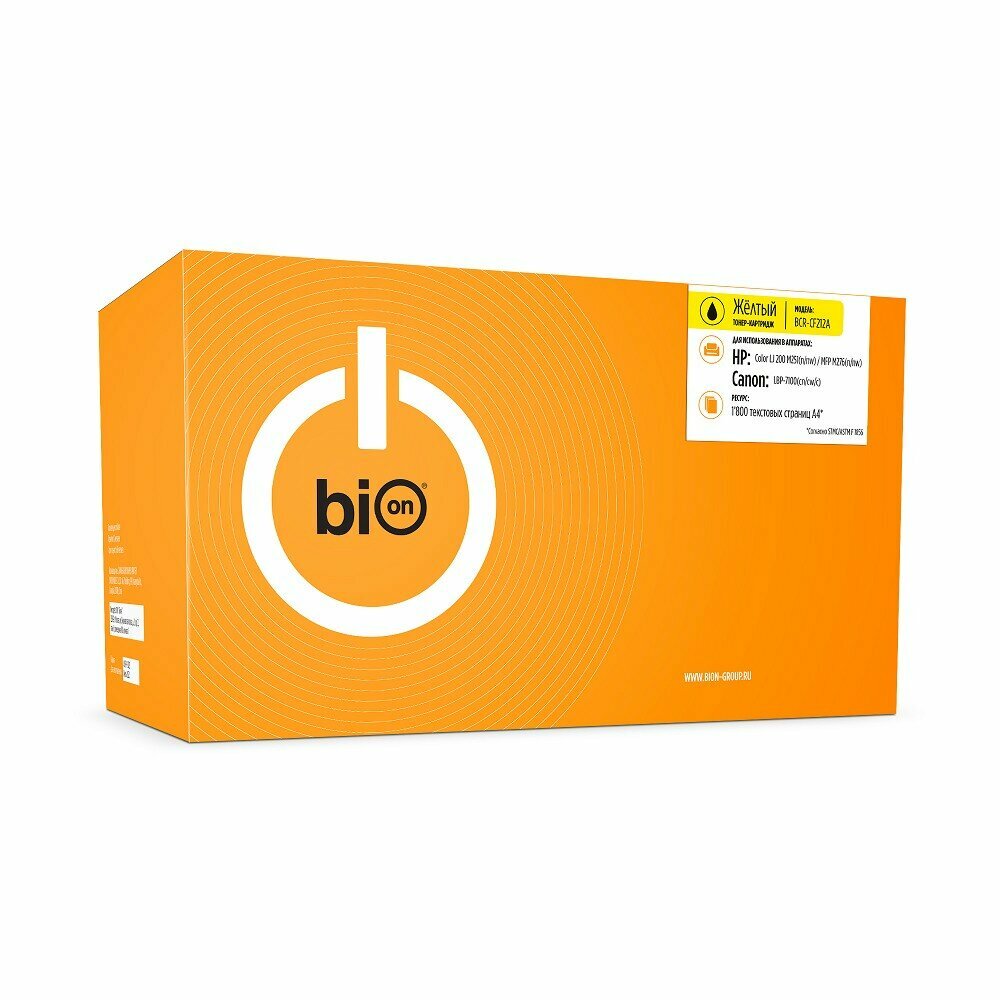 Картридж Bion BCR-CF212A для HP Laser Jet Pro 200/color M251nw/color M251n/color MFP M276n/color Желтый, 1800 страниц