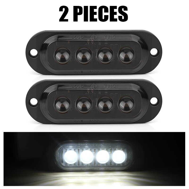 12 В 24 В светодиодный боковой габаритный фонарь водонепроницаемый светодиодный 2pcs 4 LED White