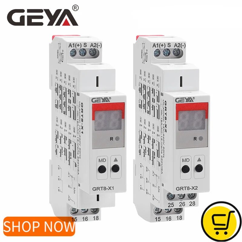 GEYA GRT8-X Цифровое многофункциональное реле времени 16А GRT8-X1 AC230V