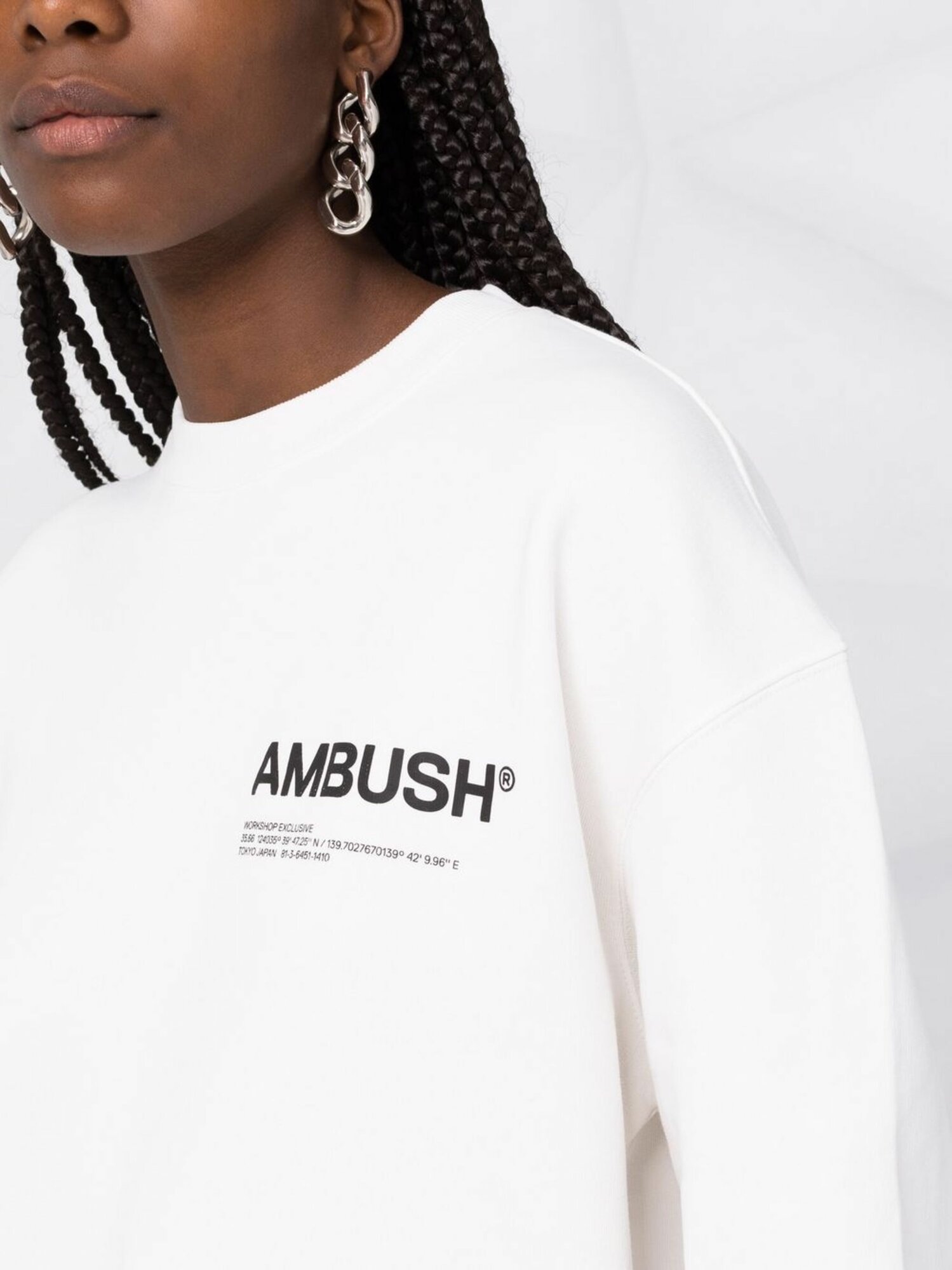 Толстовка AMBUSH, размер 40, , бежевый/белый — фото 1