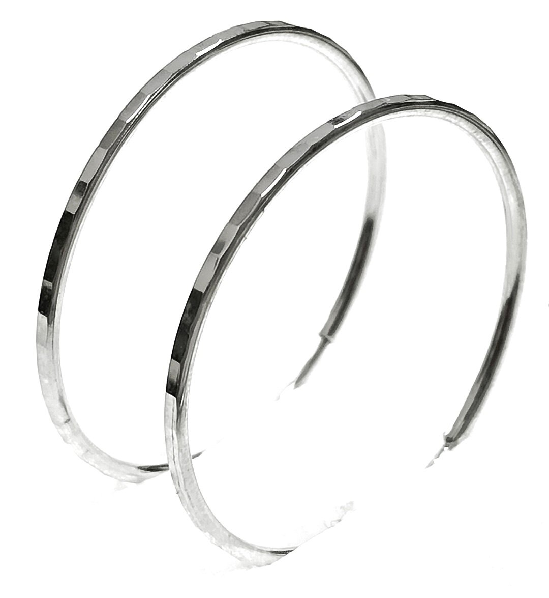 Серьги конго, серебро, 925 проба, родирование