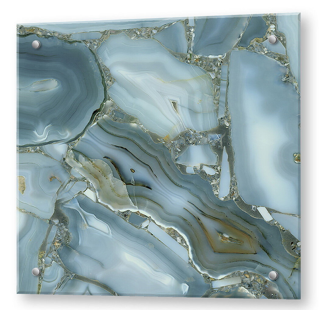 Кухонный экран из закаленного стекла "туманный агат" - (600х600х4 мм)