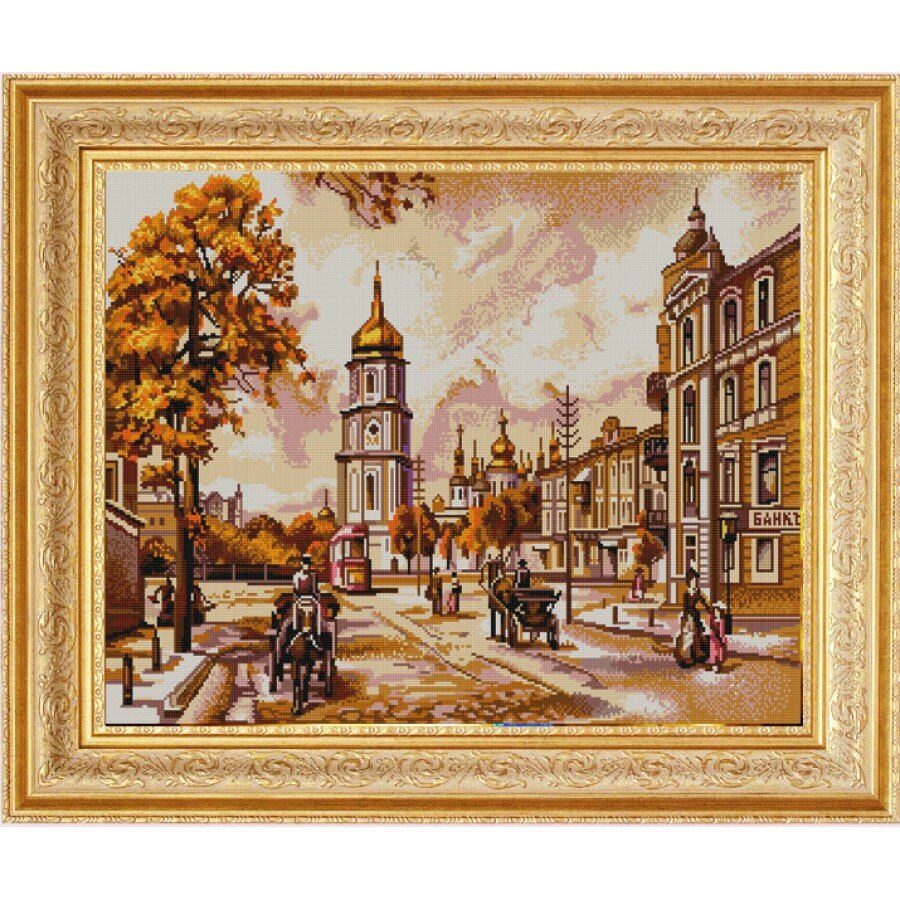 Рисунок на ткани Конёк (бисер), Осенняя площадь, 45х60 см (9796)